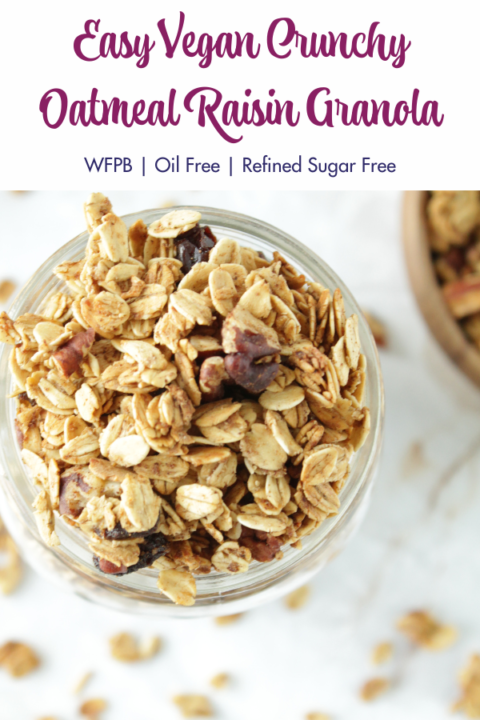 Easy Vegan Crunchy Oatmeal Raisin Granola Recipe (Oil Free & WFPB ...