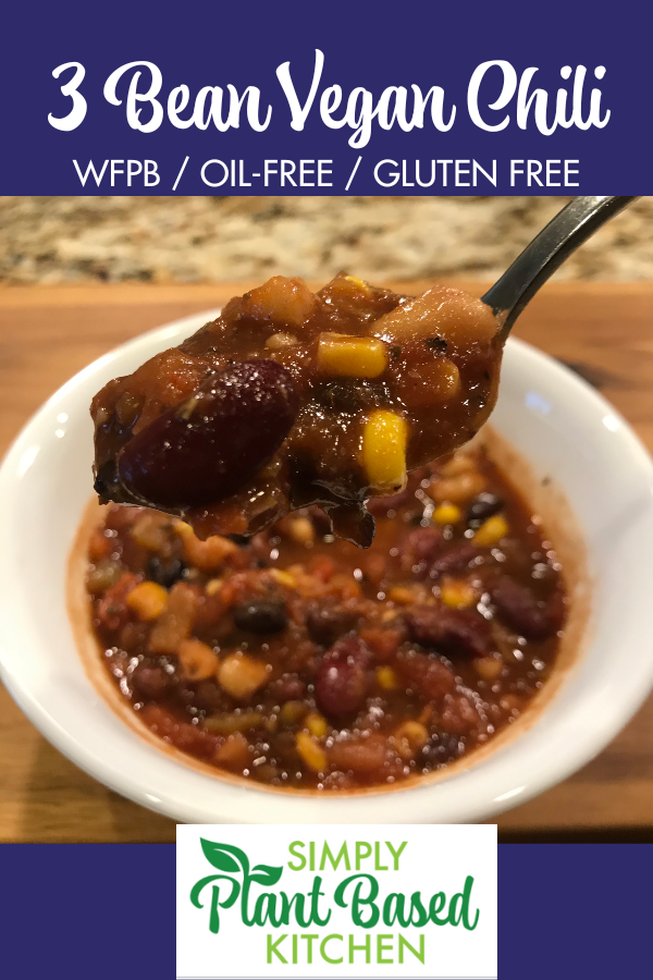 3 Bean Vegan Chili Recipe - Simply Plant Based Kitchen
