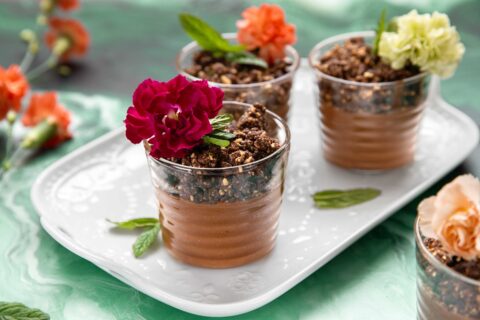 Vegan Chocolate Pudding Garden Cups - Simply Plant Based Kitchen